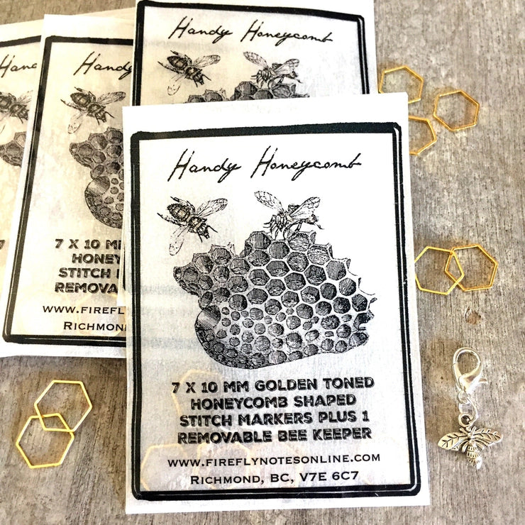 Honeycomb Stitch Marker and Bee Progress Keeper – Yarn Therapy Fibre Crafts